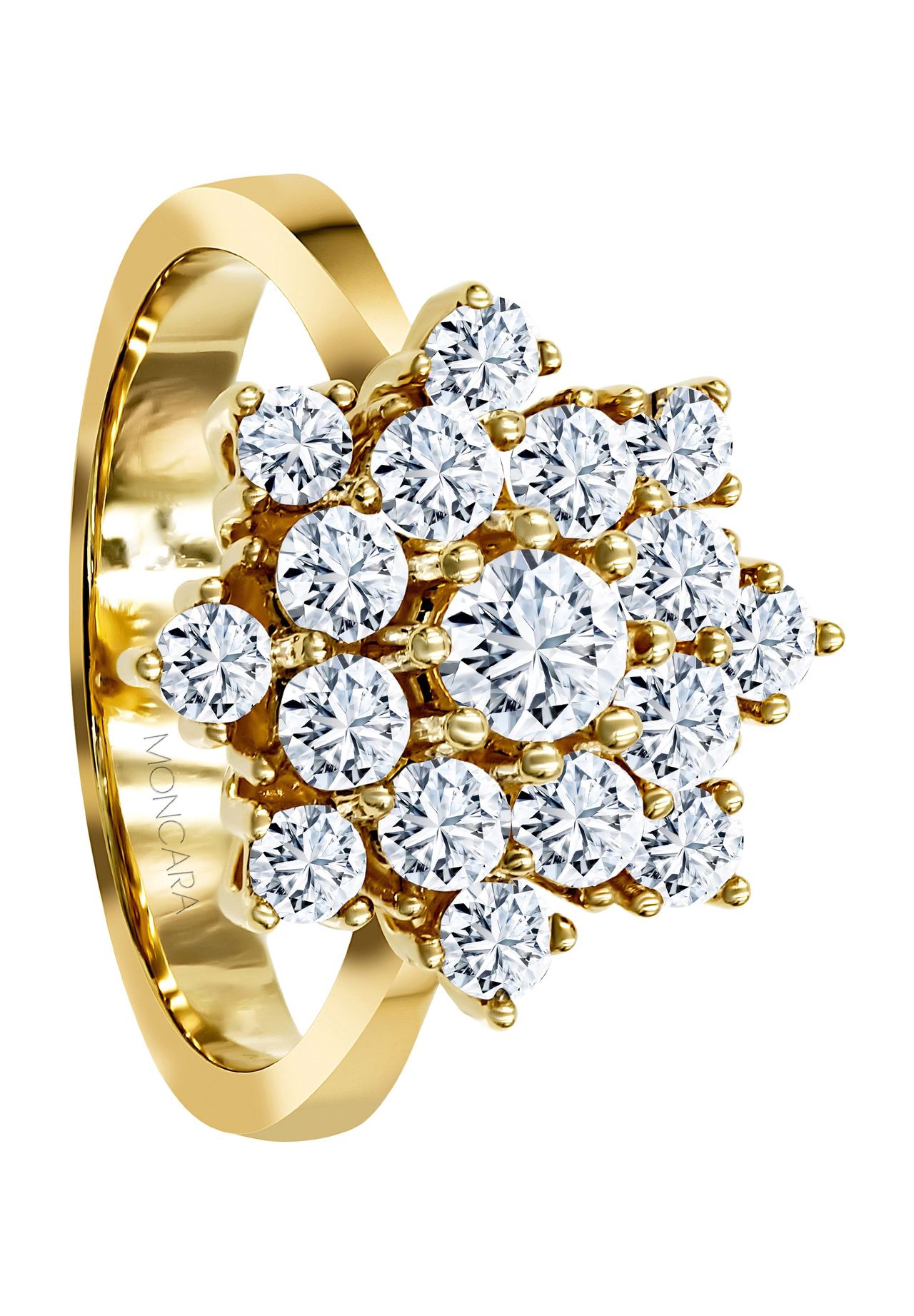MONCARA Damen Ring, 585er Gelbgold mit 17 Diamanten, zus. 1,50 Karat ...