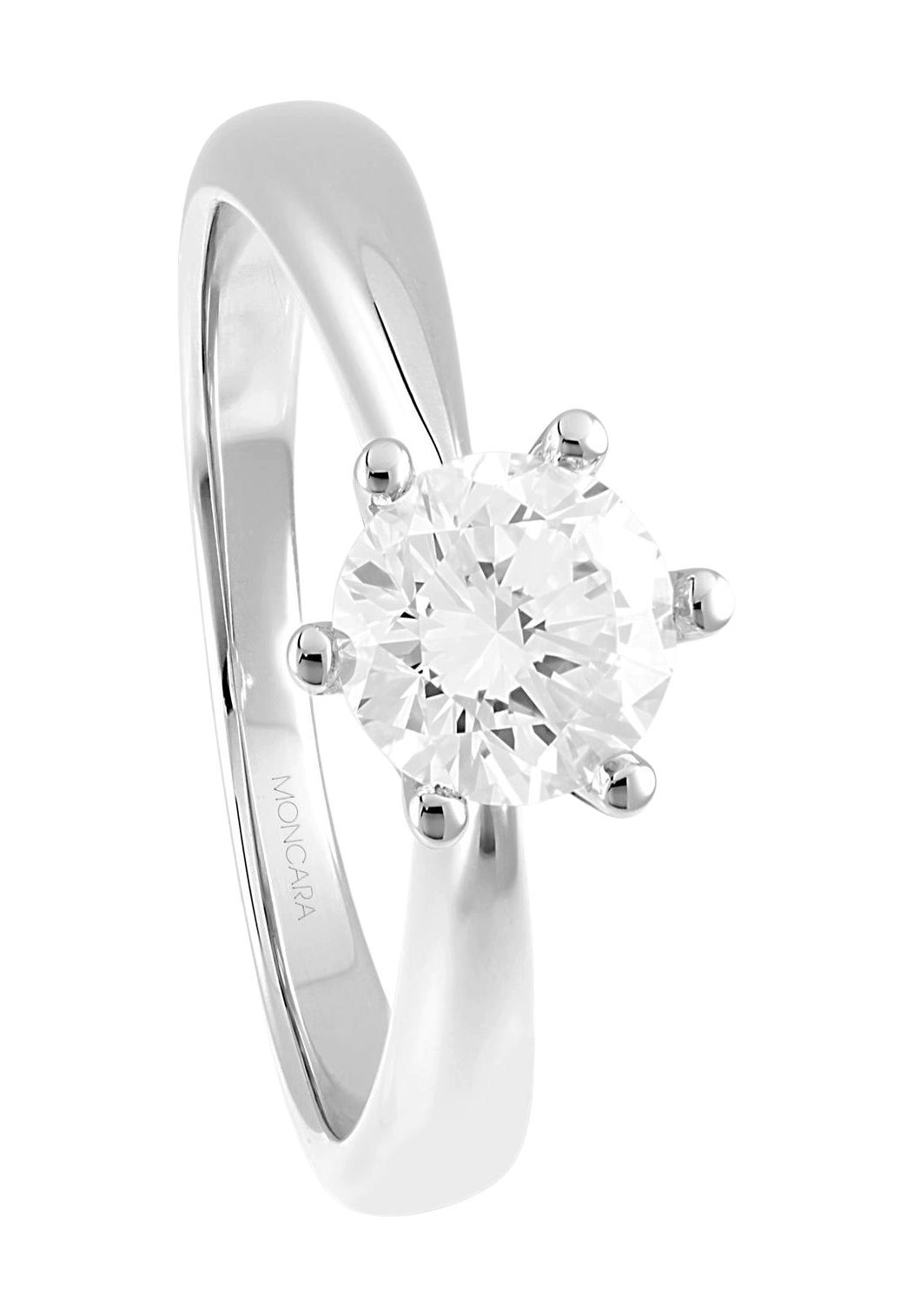 MONCARA Damen Ring, 585er Weißgold mit 1 Diamant, ca. 1,00 Karat | GALERIA