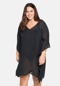 sheego Strandtunika im Poncho-Schnitt, leicht transparent | GALERIA